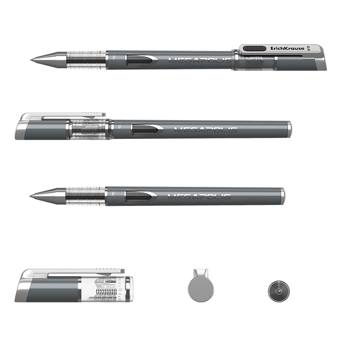 ErichKrause MEGAPOLIS Gel Stick ручка гелевая 0.5 мм/0.35 мм черный в ассортименте 1 шт