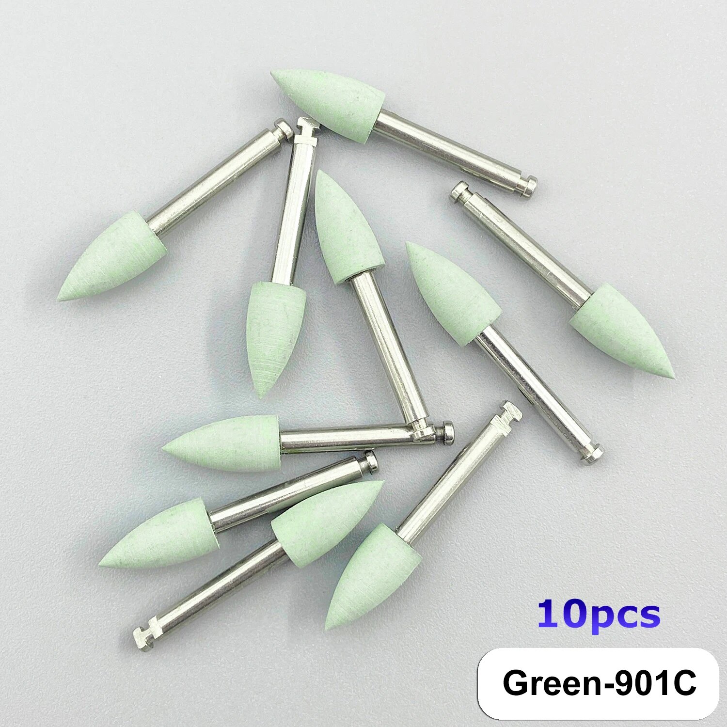 Силиконовые шлифовальные головки Green-901C 10 шт