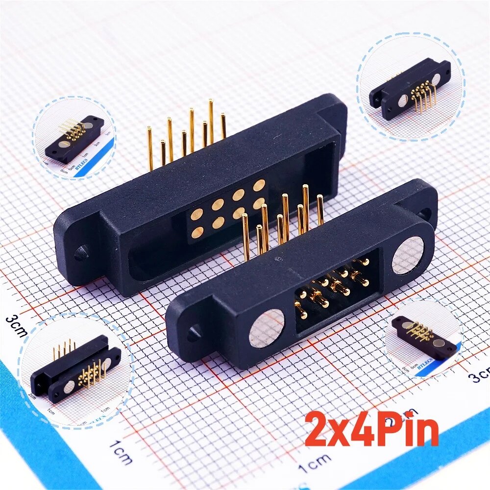 Магнитный разъем 2x4Pin 90 градусов, 3шт