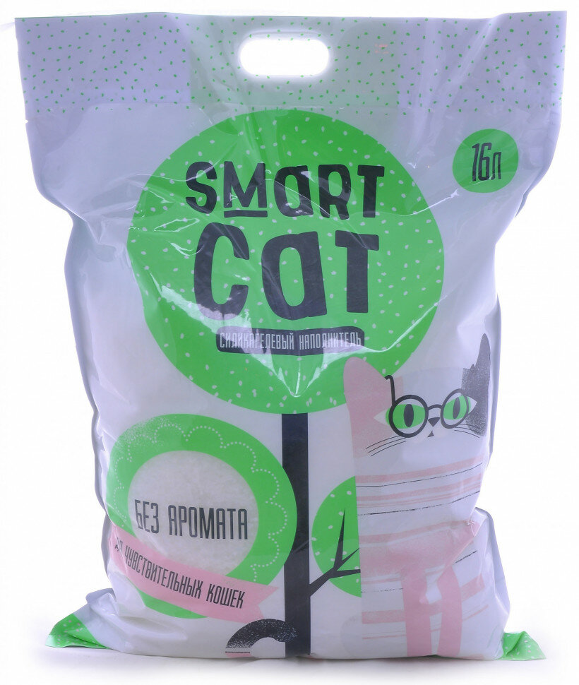 SmartCat Силикагелевый наполнитель для чувствительных кошек (без аромата) (7 кг)
