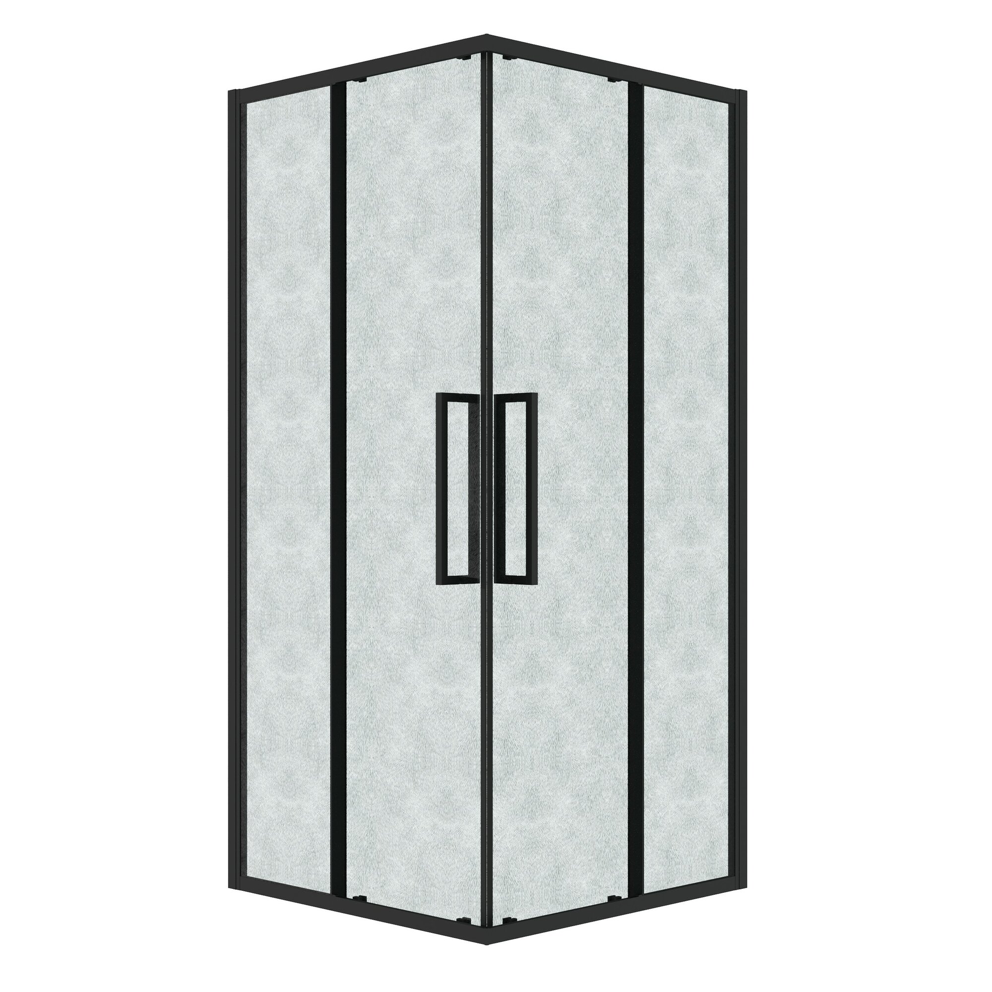 Душевое ограждение Grossman Cosmo 300. K33.02.8080.21.02 (80х80х195) квадрат, раздвижная, черный матовый, стекло шиншилла, 1 место
