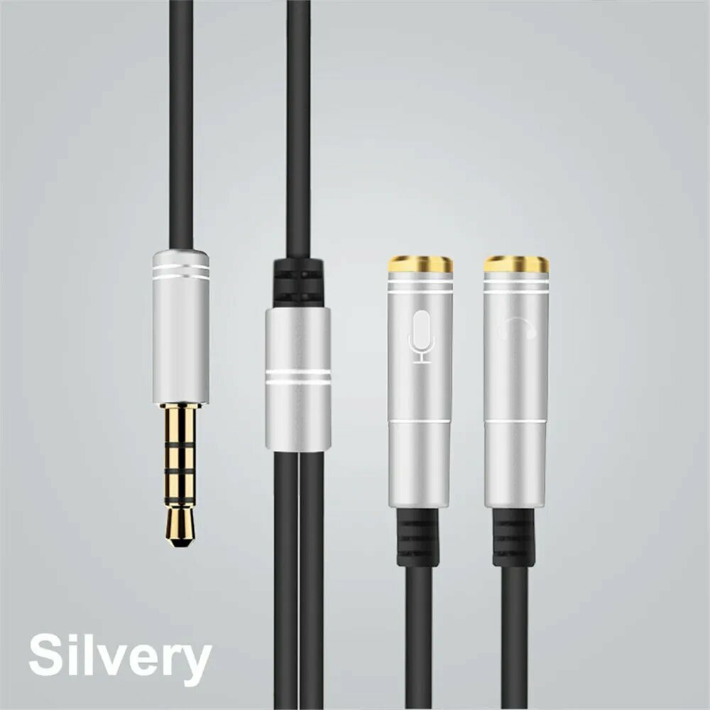Аудиоразветвитель 3.5 мм 1-2 Silver