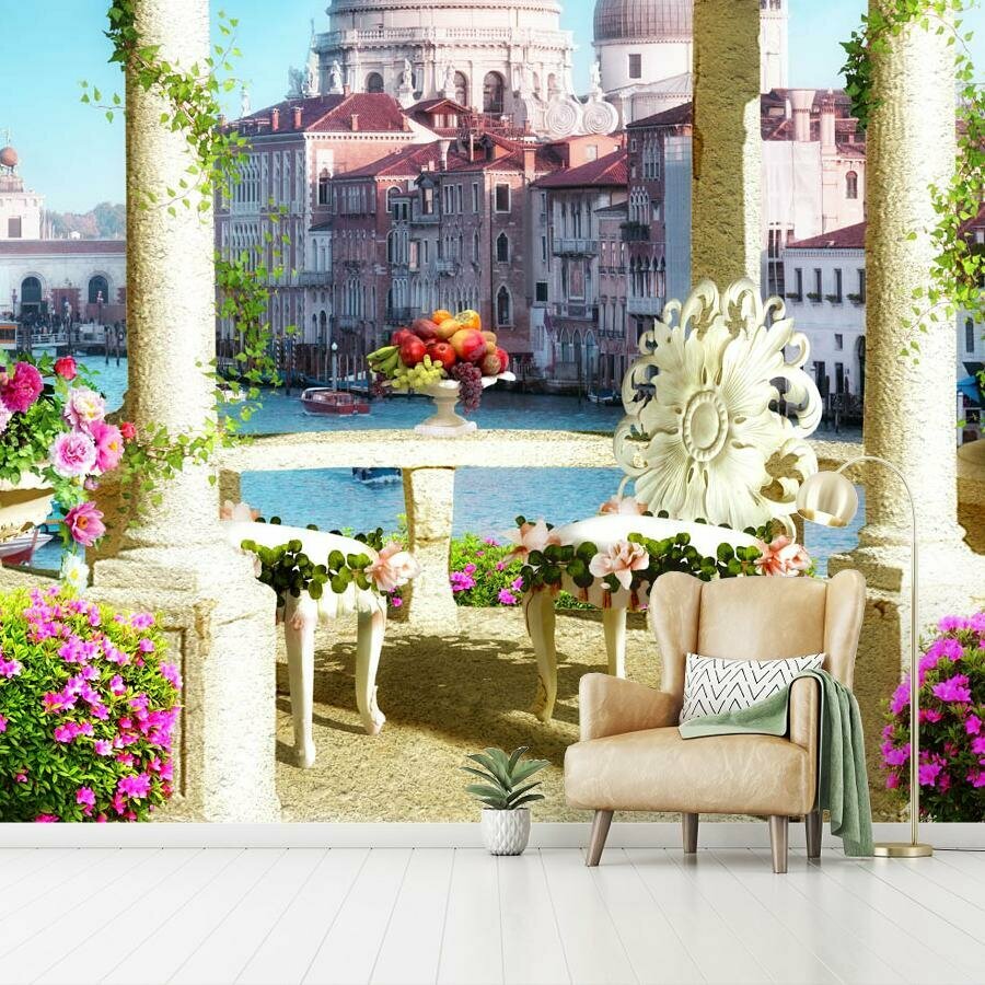 Фотообои Колонны возле храма 19-0139-S-Флекс 270 x 200 см (ВхШ) Бесшовные, флизелиновые, влагостойкие обои MasterFresok