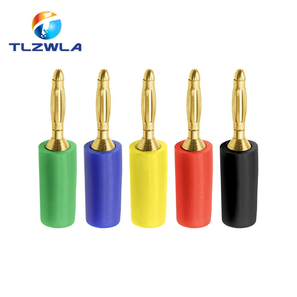 5 шт. 2 мм разъёмы бананы TLZWLA из меди золотистые 5PCS Color