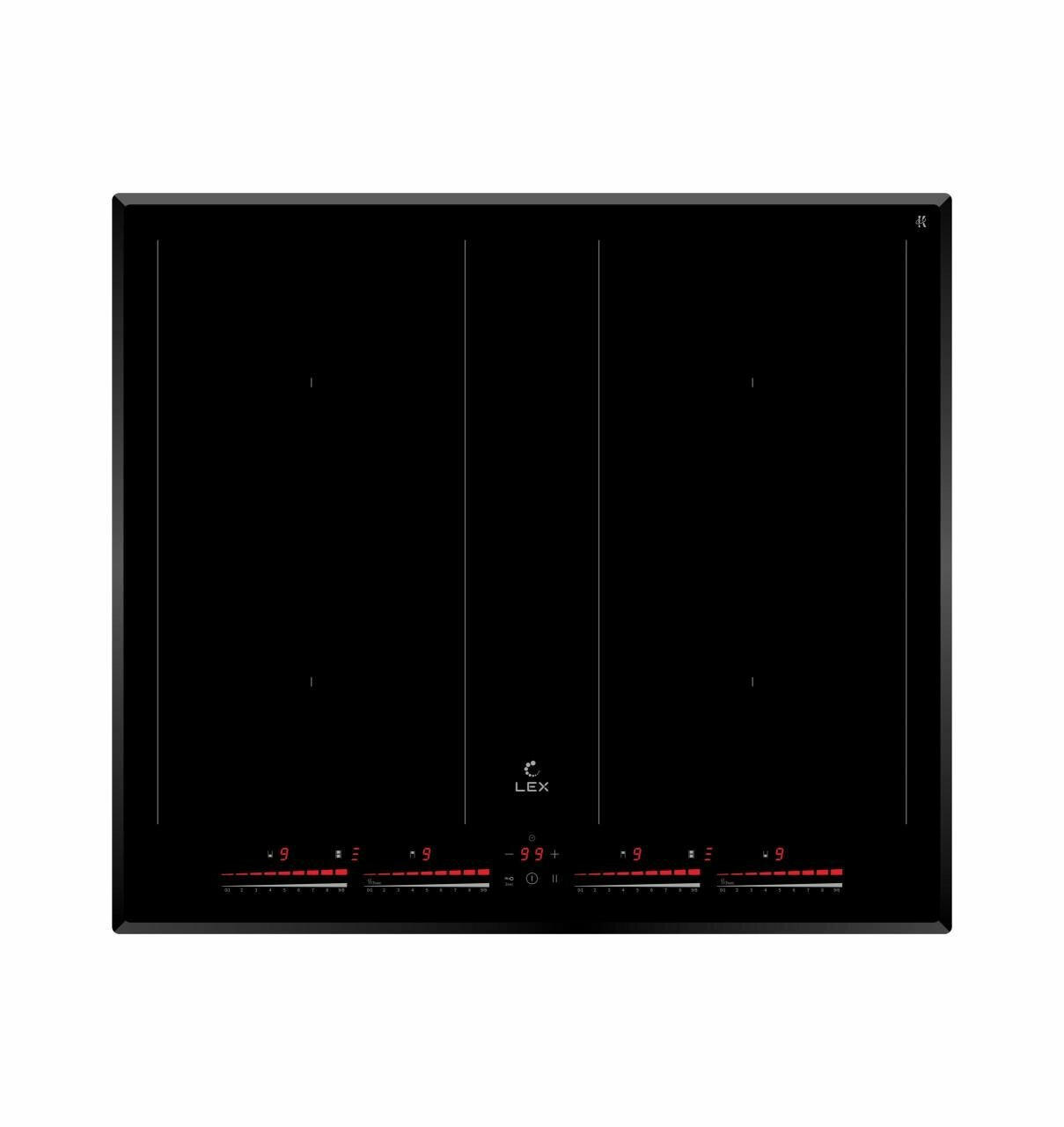 Индукционная варочная поверхность, встраиваемая, LEX EVI 641C BL, четырехконфорочная, сенсорное управление, FlexZone.