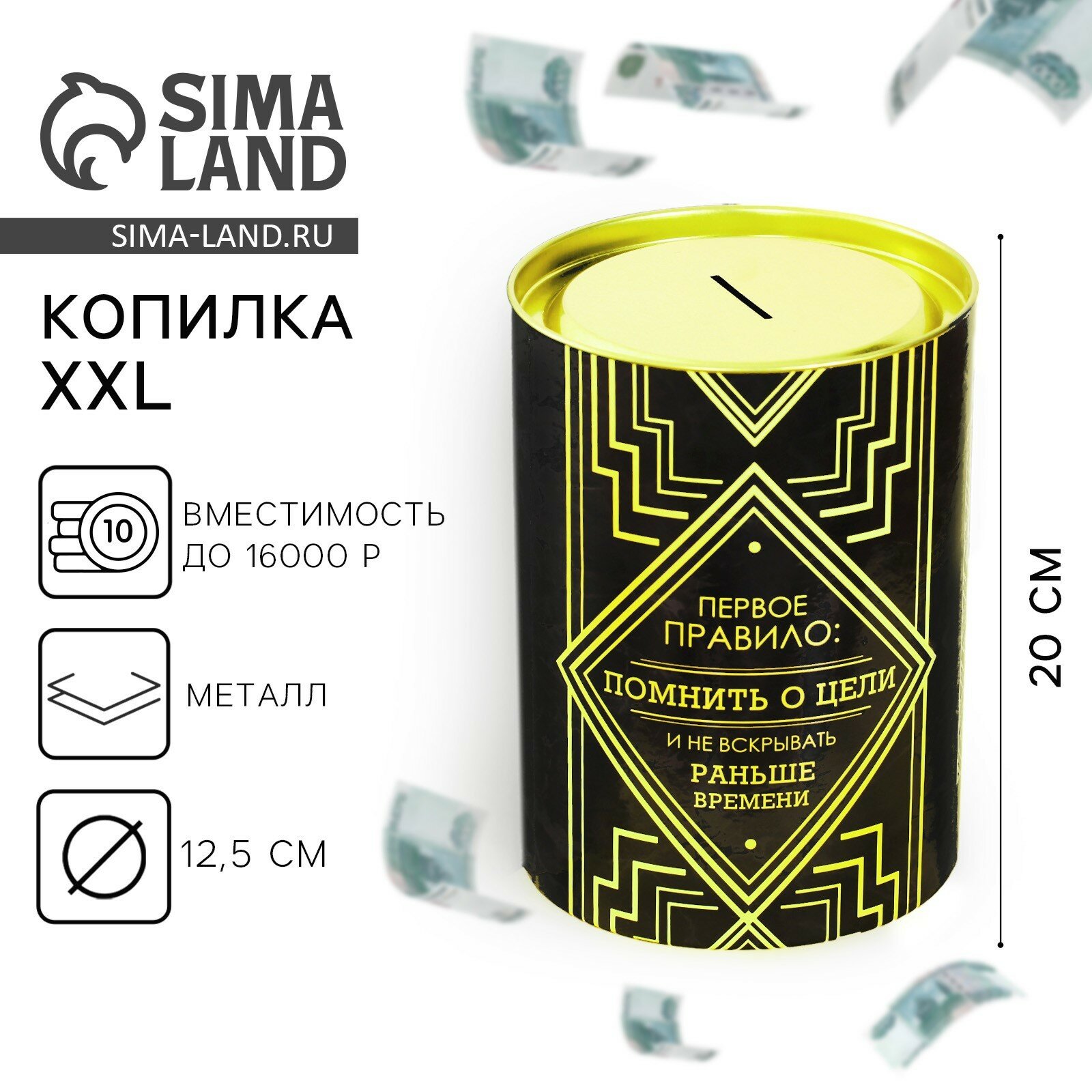 Копилка XXL «Мой первый миллион», 20 х 12,5 см, 2929553