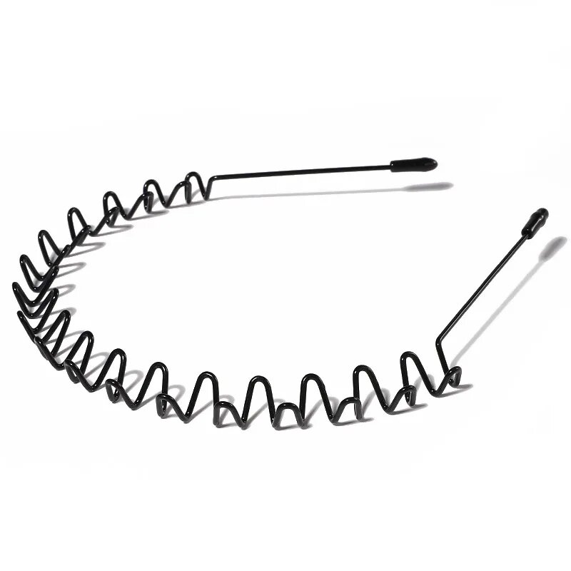 Мужской стальной ободок для волос Черный, style 1