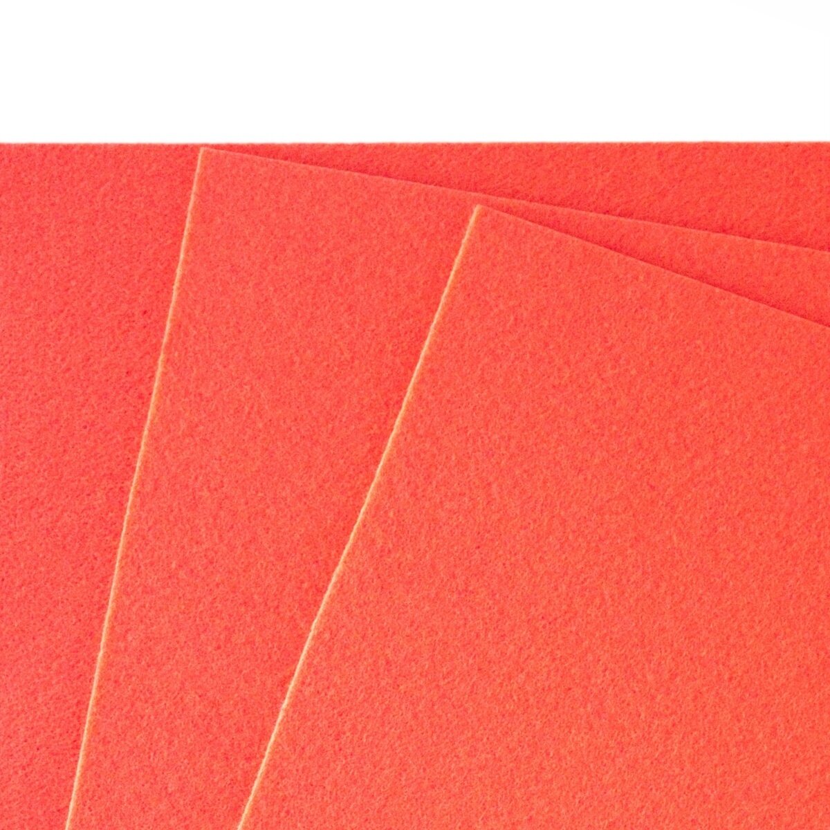 Фетр Рукоделие декоративный, 2 мм, 22х30 см, 3 листа, цвет Коралловый