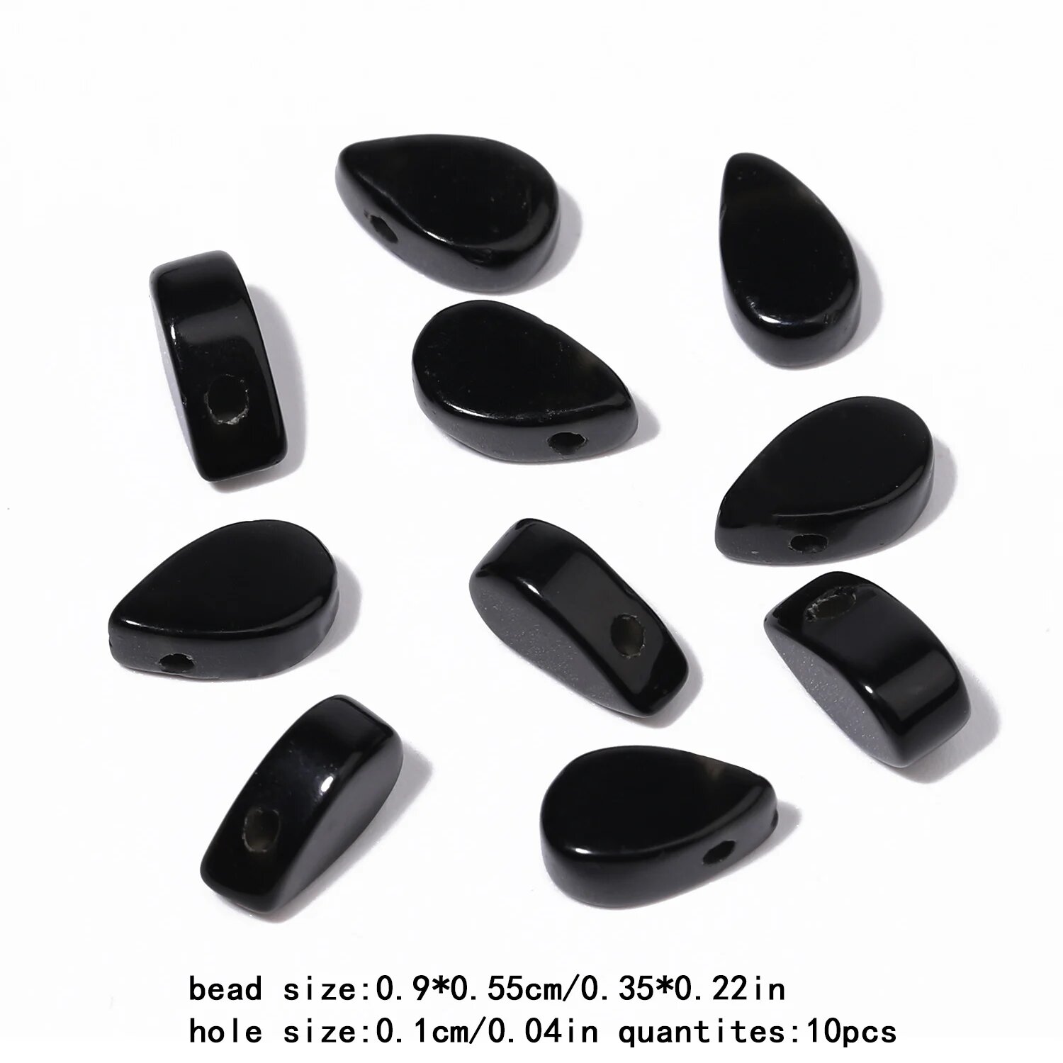 Капли воды бусины аметист оникс лабрадорит xilitata Черный, 10pcs, Black onyx