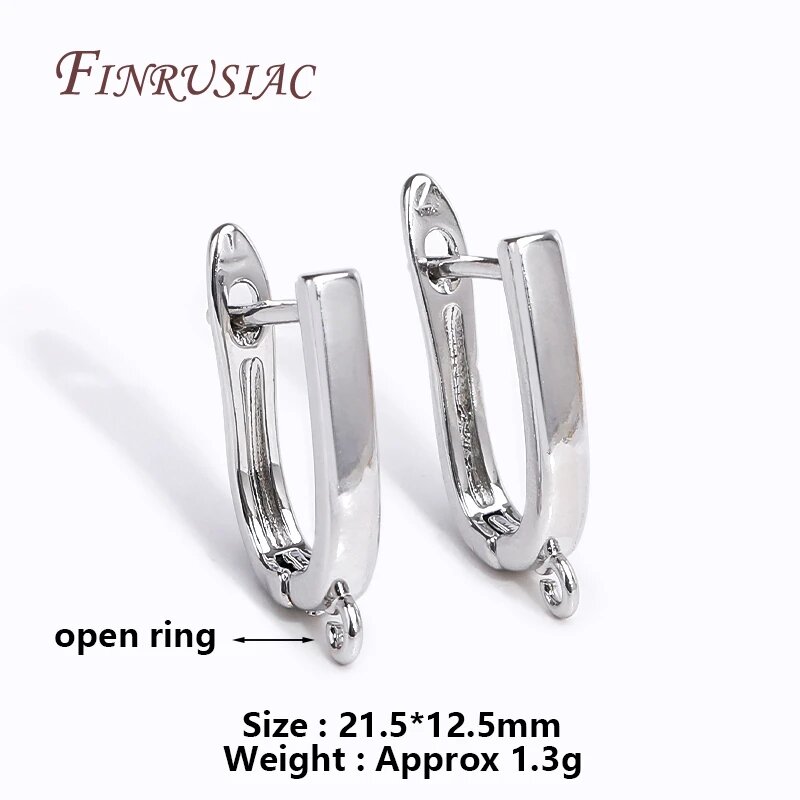Серьги-кольца FINRUSIAC, родиевое покрытие, 3 пары