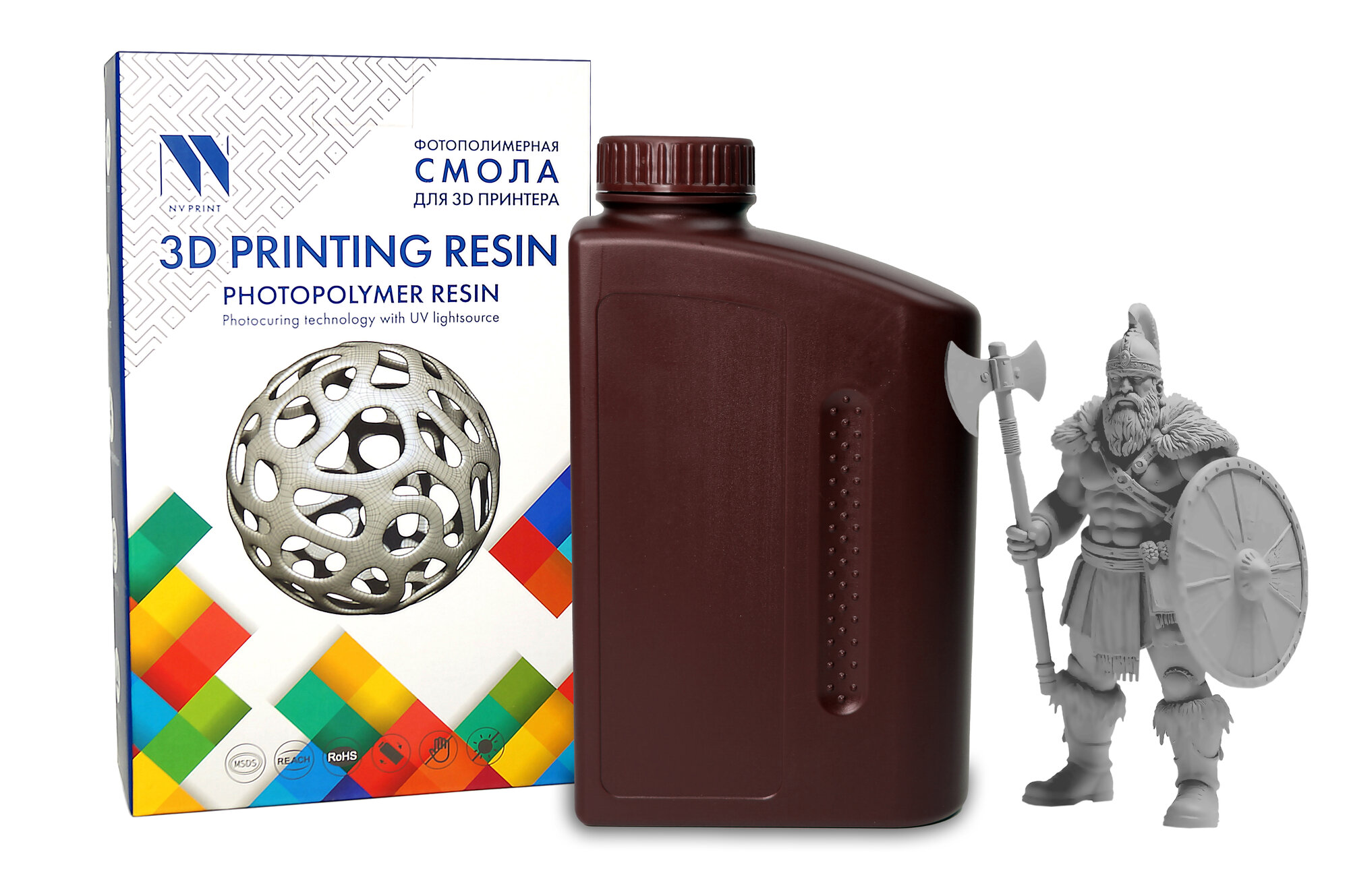 Фотополимерная смола NV PRINT Water Washable Resin Grey для 3D печати