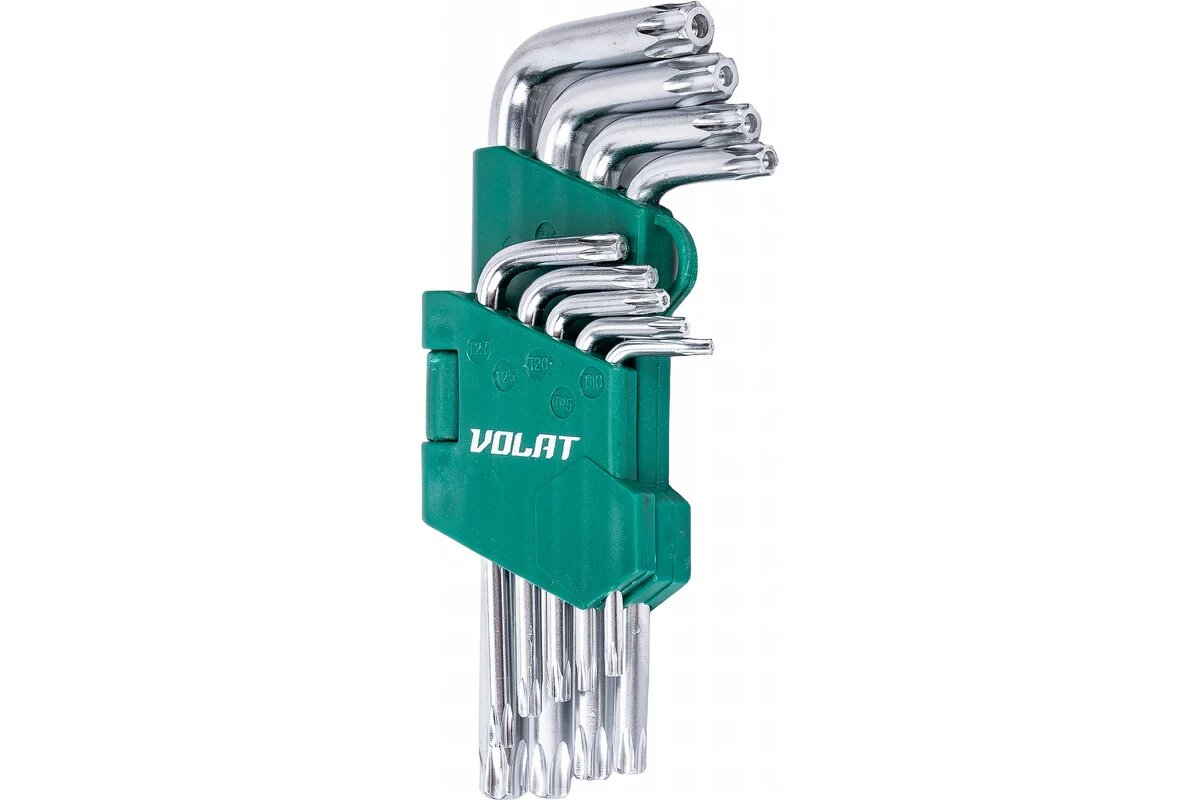 Набор ключей волат Torx T10-T50 9 предметов коротких 11025-09 для ремонта и обслуживания