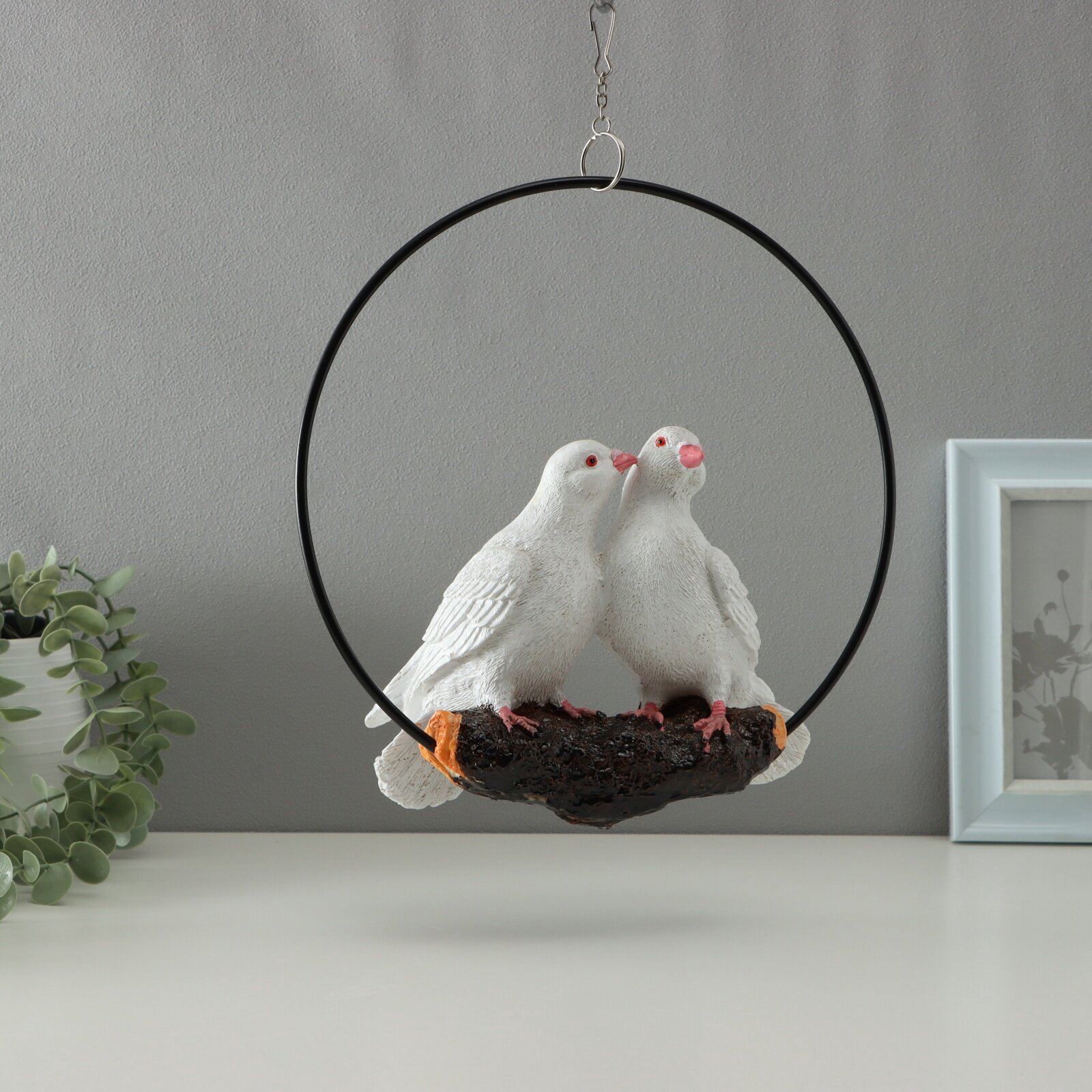 Подвесной декор TAKE IT EASY «Пара голубей», настенный, 24×24×26 см