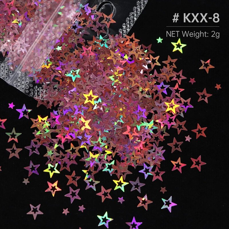 Блестки для эпоксидной смолы, звёздочки KXX-8, 2г