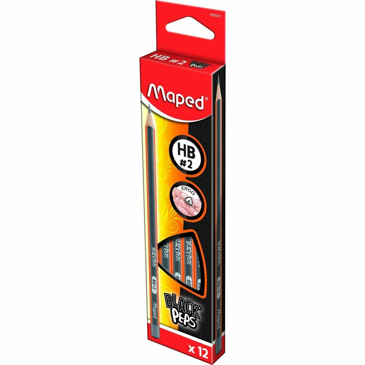 Карандаш чернографитный Maped Black'Peps (НВ, трехгранный, без ластика, заточенный) (850021), 144шт.