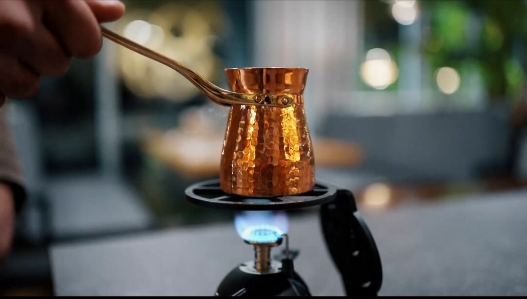 Турка "Станица", ручная работа, медная, посеребренная, 225 мл для приготовления лучшего Эспрессо