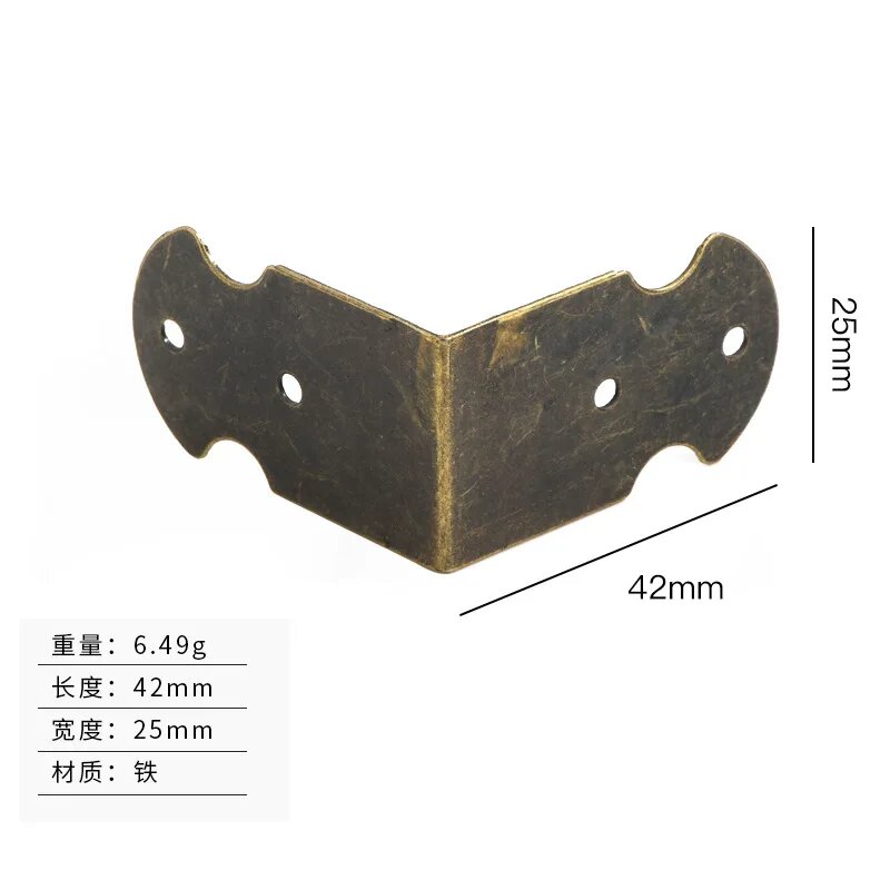 Антикварные угловые деревянные защитные винты 4 шт. 047-bronze-4pcs