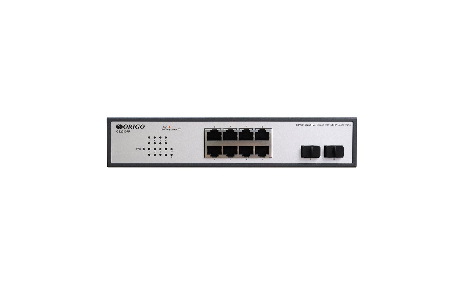 Неуправляемый PoE-коммутатор ORIGO Unmanaged Switch 8x1000Base-T PoE, 2x1000Base-X SFP, PoE Budget 120W, 19 w/brackets