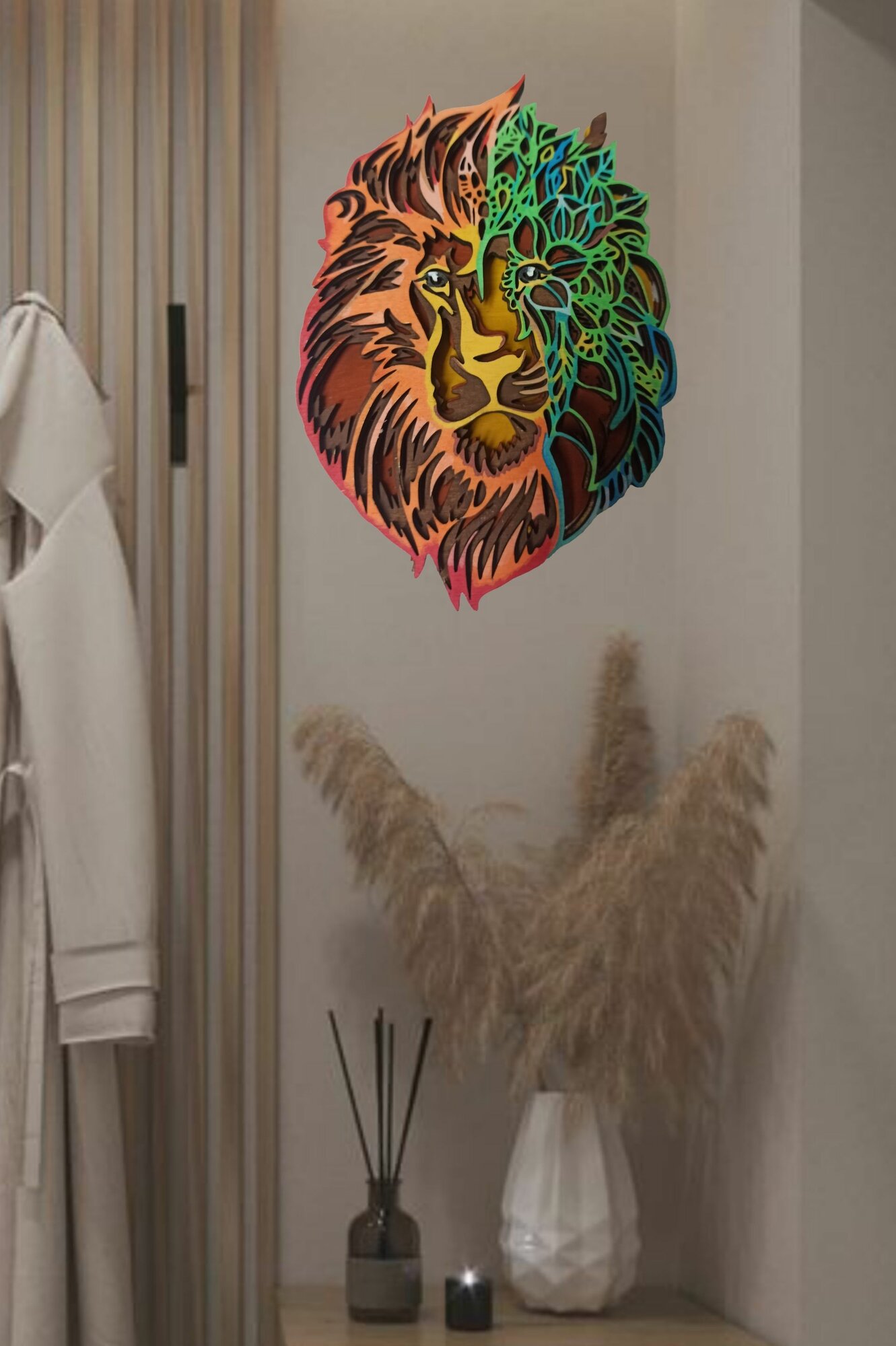 Картина Панно деревянное многослойное ЛЕВ 30х40