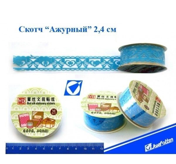 Клейкая лента декоративная Beifa декоративная, Кружево, 24 мм х 1 м (3602/2067/1673)