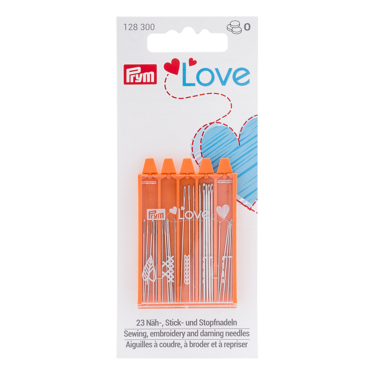 Иголки для шитья набор для вышивания и штопки, 23 шт, Love Prym 128300