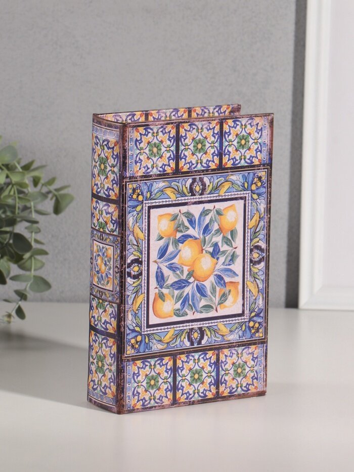 Шкатулка книга - сейф «Солнечные лимоны» дерево, искусственная кожа, 21×13×5 см