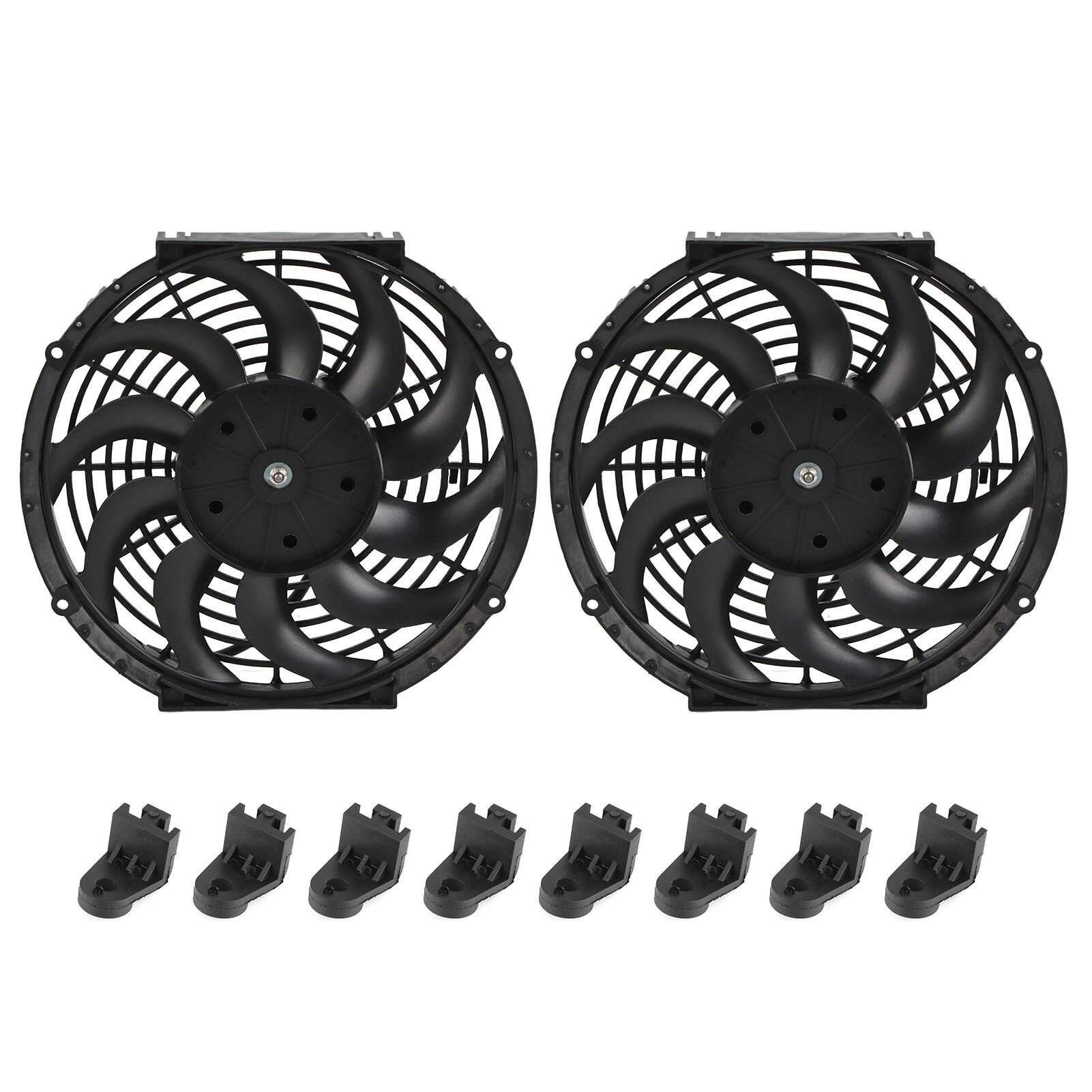 12-дюймовый универсальный электронный вентилятор с 10 лопастями, изогнутая лопасть всасывания 12 В мощностью 80 Вт