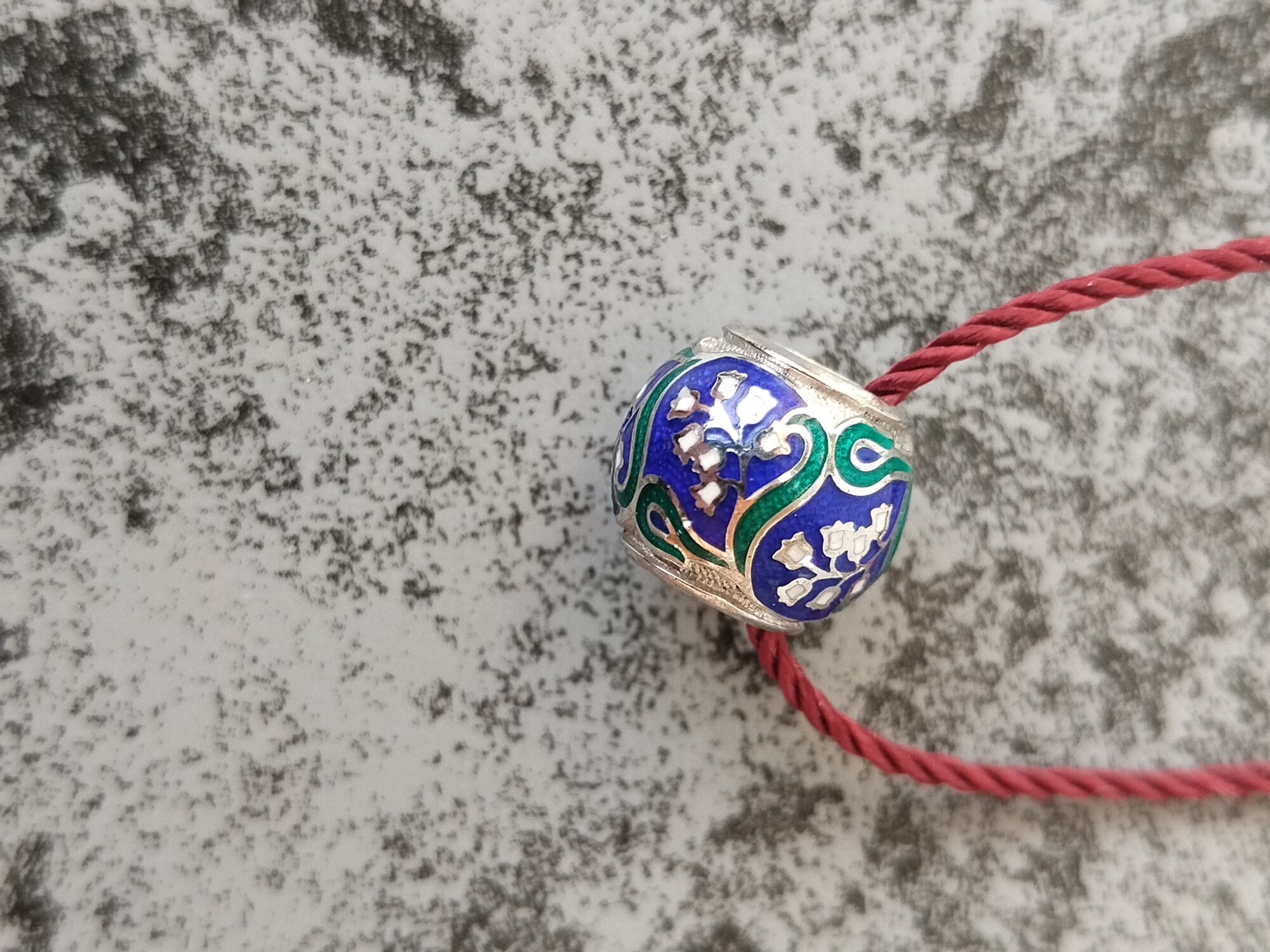 Подвеска на браслет, серебро, 925 проба, родирование, эмаль