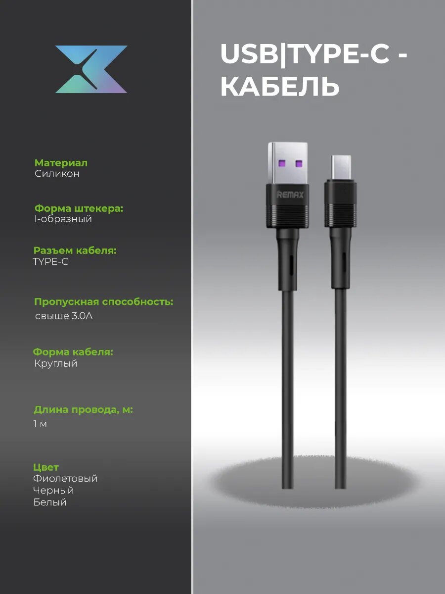 Кабель провод для Iphone/ Xiaomi / Samsung / Honor / Google USB - Type-c Remax