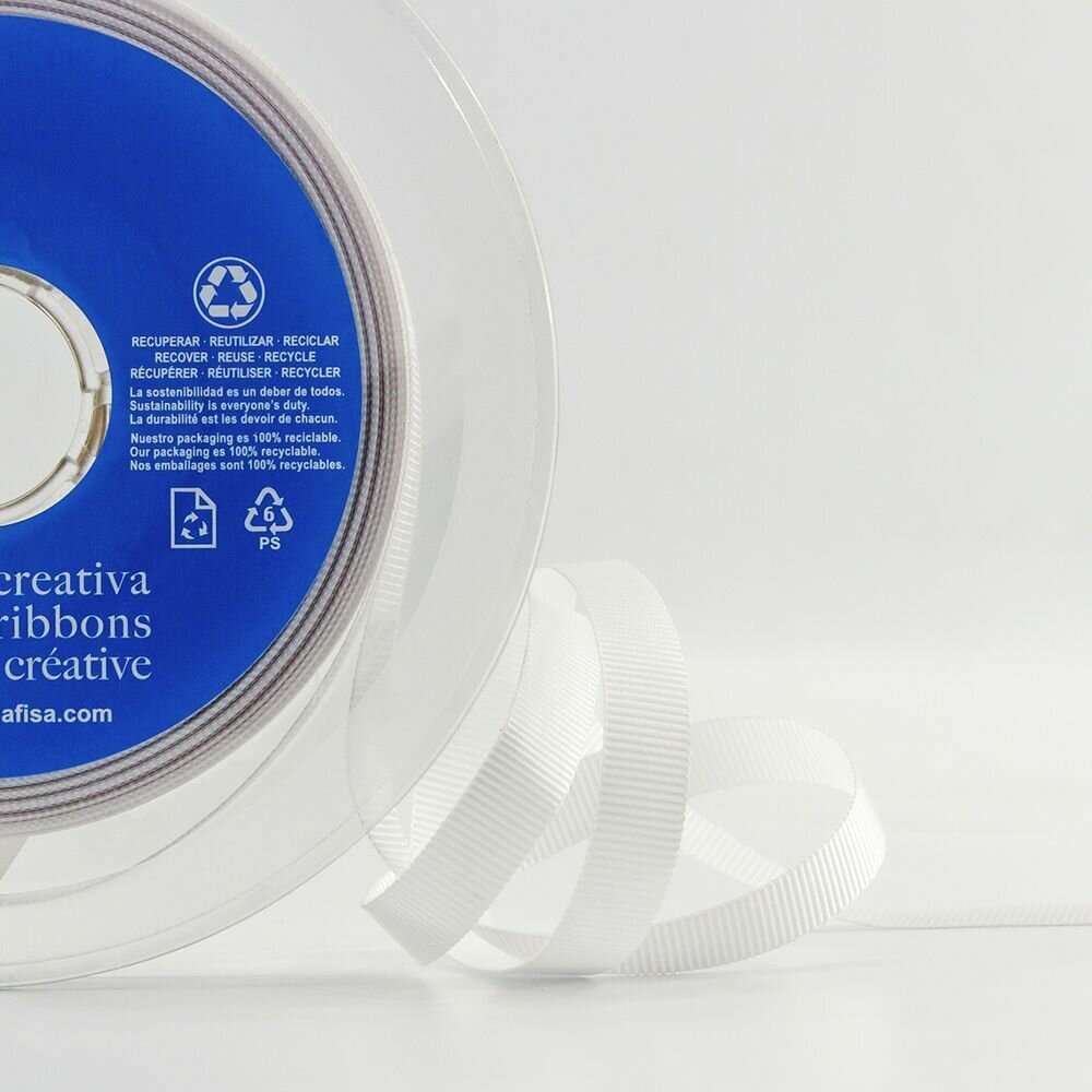 Лента репсовая SAFISA Цвет 02, Белый, 10 мм, 25 м