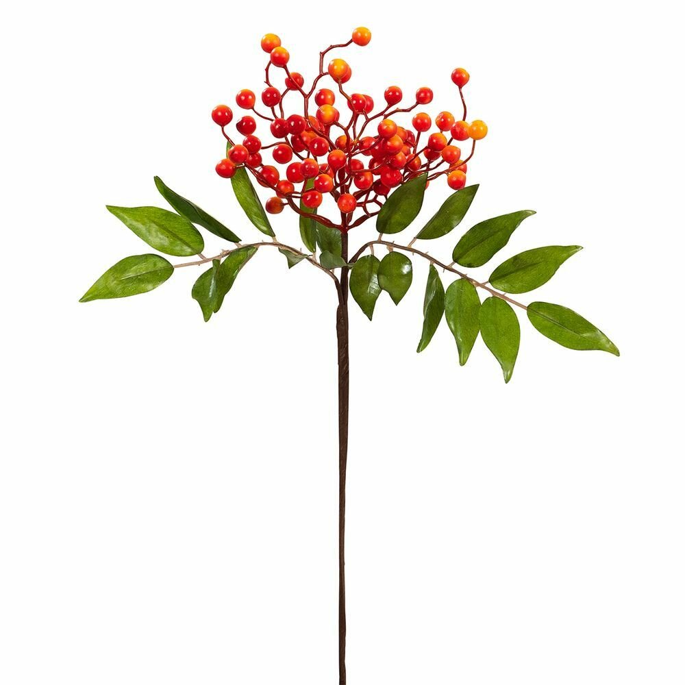 Декоративная ветка Fiebiger Floristik GmbH "Рябина", оранжевая, пластик