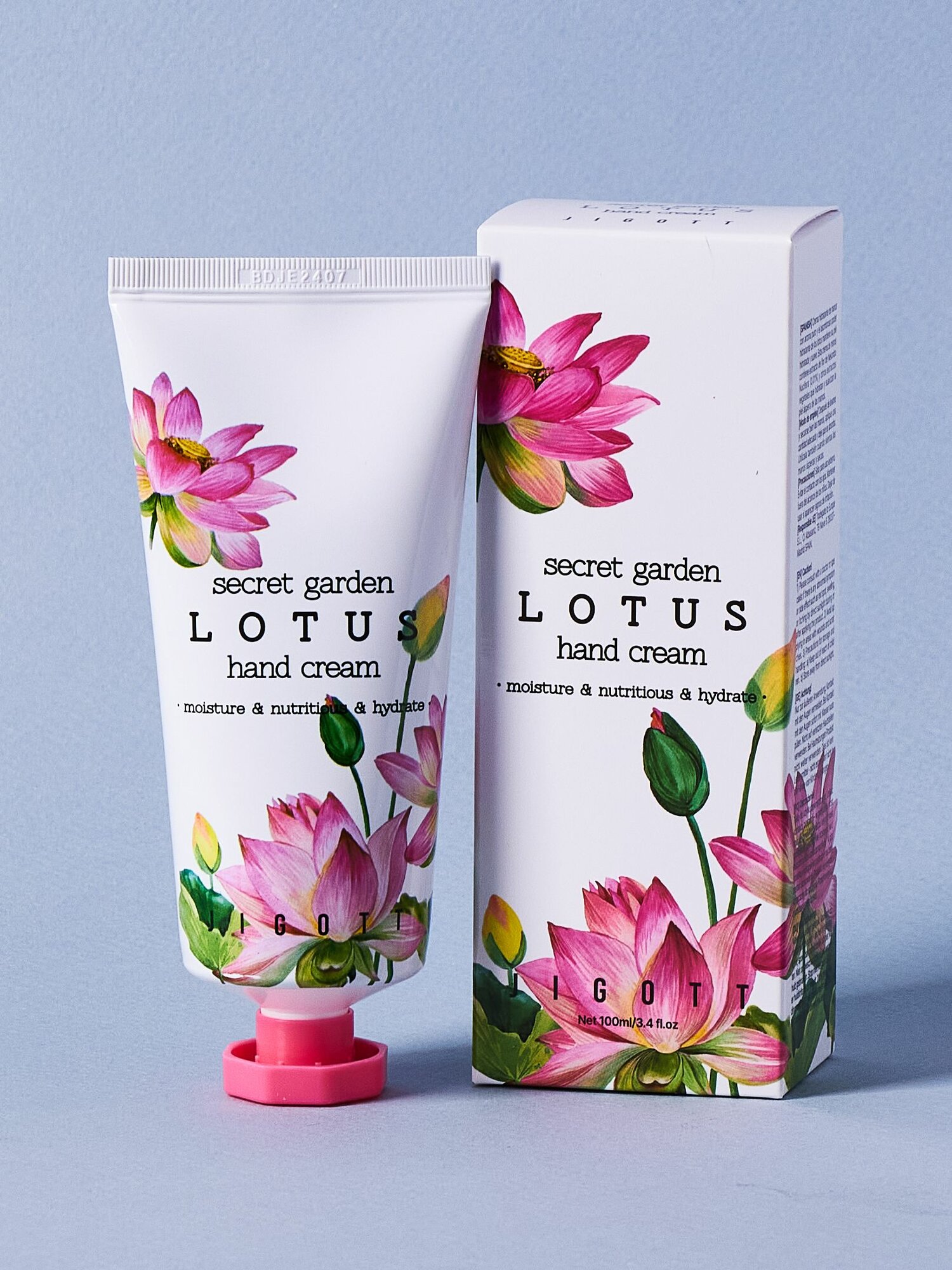 JIGOTT Крем для рук с экстрактом лотоса, SECRET GARDEN LOTUS HAND CREAM, 100 мл