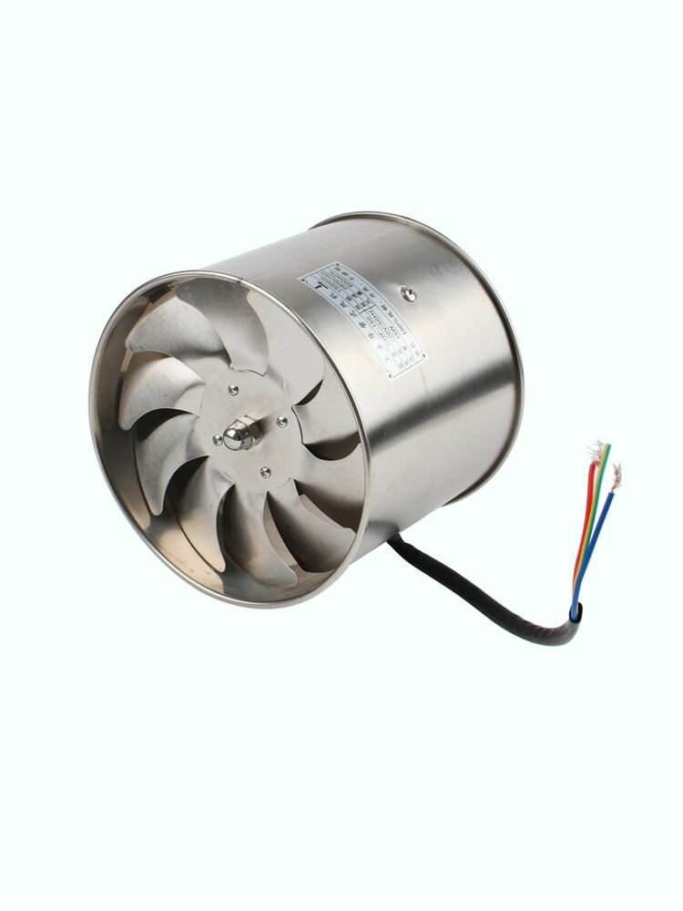 6 - дюймовый высокоскоростной вентилятор, 356 м3/ч, 45 Вт чистого медного двигателя, трубчатый вентилятор из нержавеющей стали, подходит для кухни, ванной комнаты, низкий шум