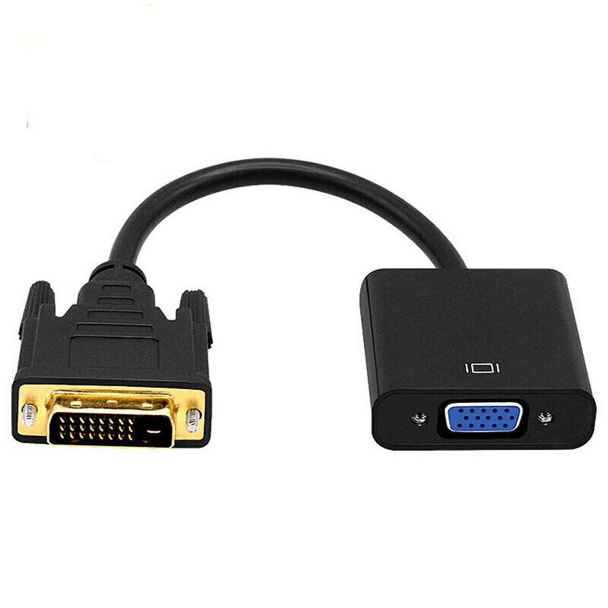 Кабель-адаптер DVI - VGA 1080P Кабель DVI-D - VGA 24+1 25-контактный DVI-штекер на 15-контактный VGA-гнездо Видеоконверт