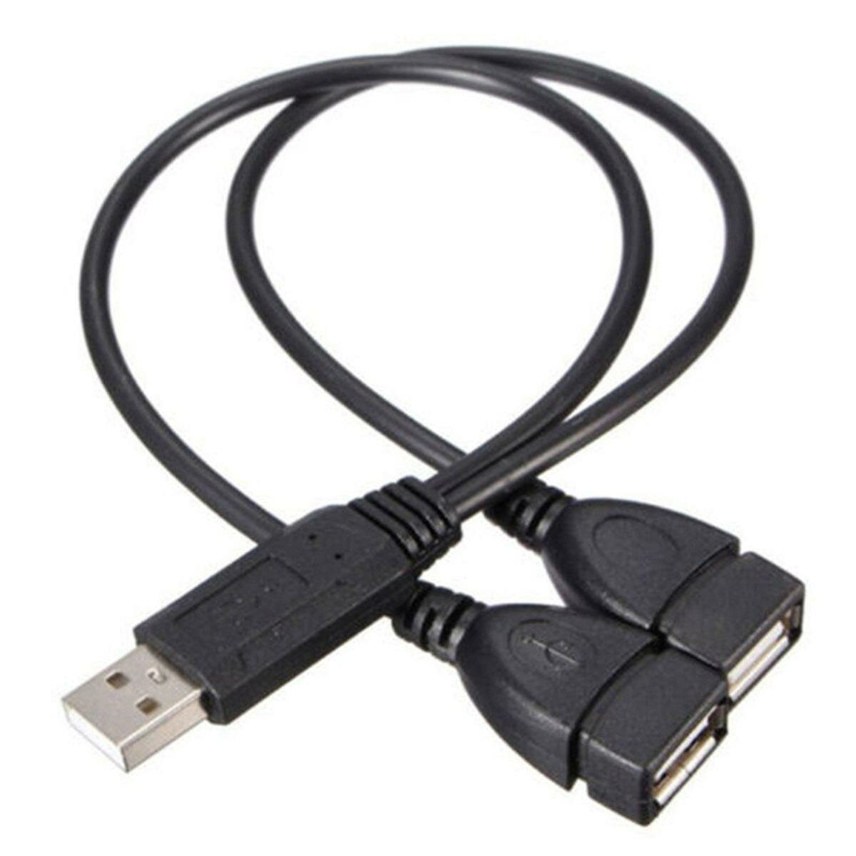 Горячий 30 см USB 2.0 A Male To 2 Dual Female Jack Y Splitter Hub Кабель-адаптер питания