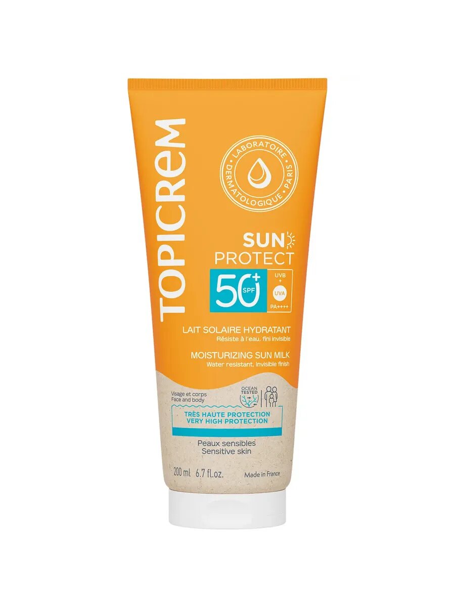 Солнцезащитное молочко Topicrem, для чувствительной кожи, с экстрактом эхинацеи, 200 мл