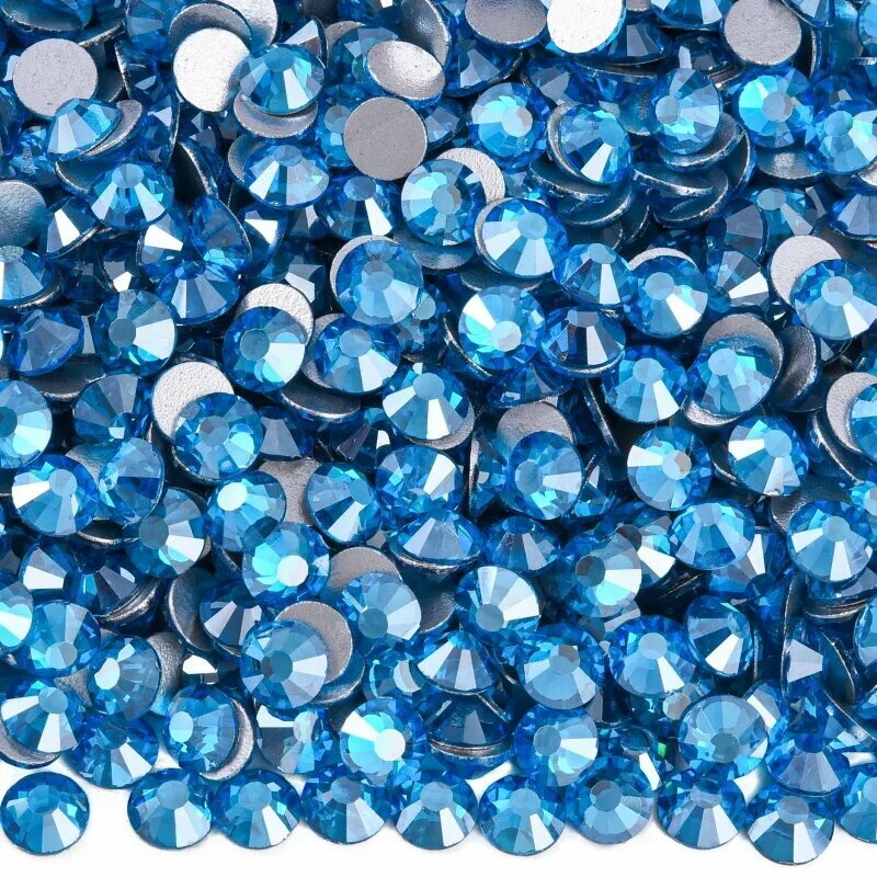 Bobohoo SS3-SS30 стеклянные стразы для рукоделия Синий, SS16----1440pcs, Capri Blue Satin