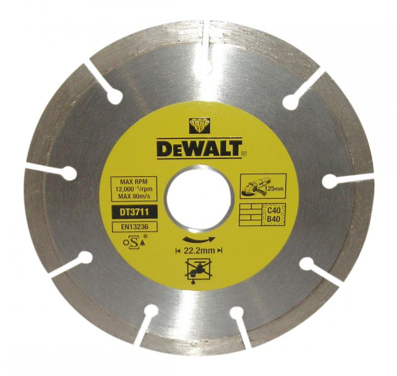 Диск алмазный сегментированный для УШМ универсальный (125х22,2 мм) DeWalt DT 3711