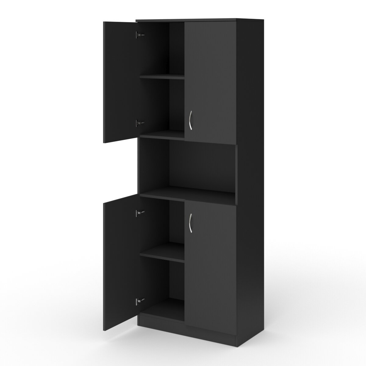 Шкаф офисный с нишей Ш-45, Черный. Производитель товара - компания Westcom.