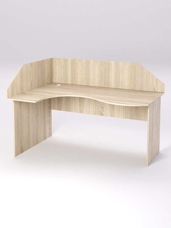 Стол эргономичный офисный СЭ-11 (левосторонний) с экраном, Дуб Сонома