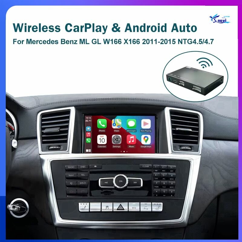 Speed Snavi Для Mercedes Benz ML GL W166 X66 2012-2015 Wireless CarPlay с Android Auto
