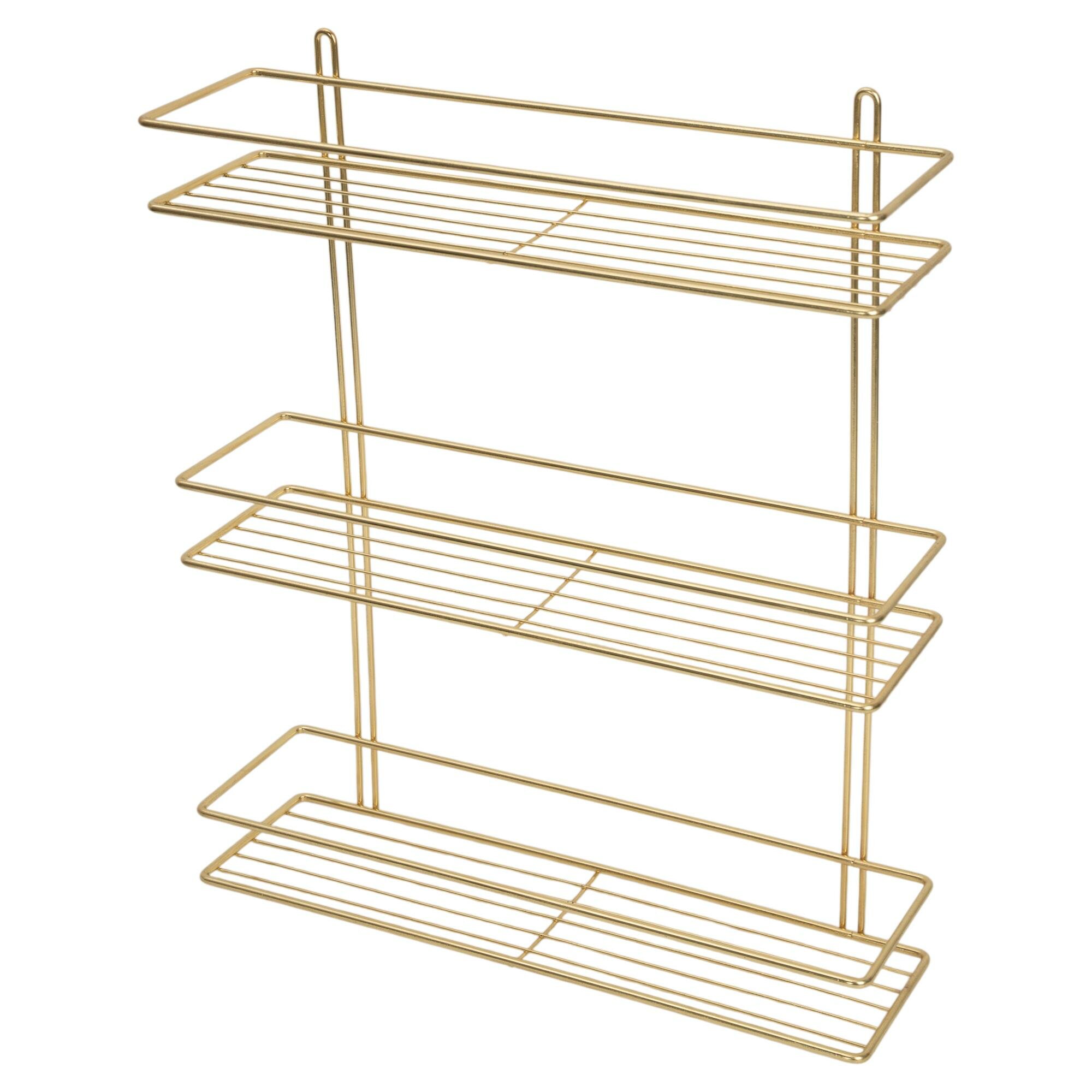 Полка для душа ProfFero С27457 3 яруса цвет золотой