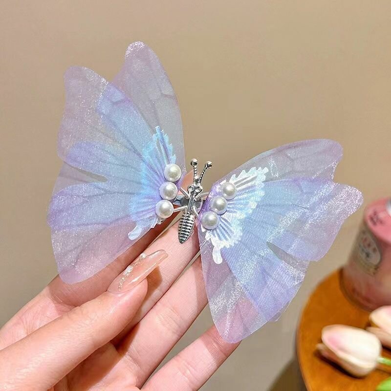 Разноцветные заколки для волос Бабочка, 2 шт.