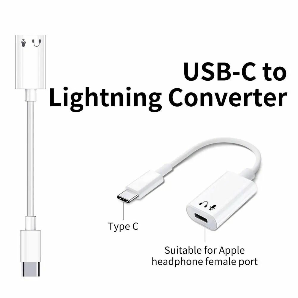 Адаптер USB C на Lightning для наушников — для iPhone 15 и Samsung Galaxy, компактный переходник для стереозвука