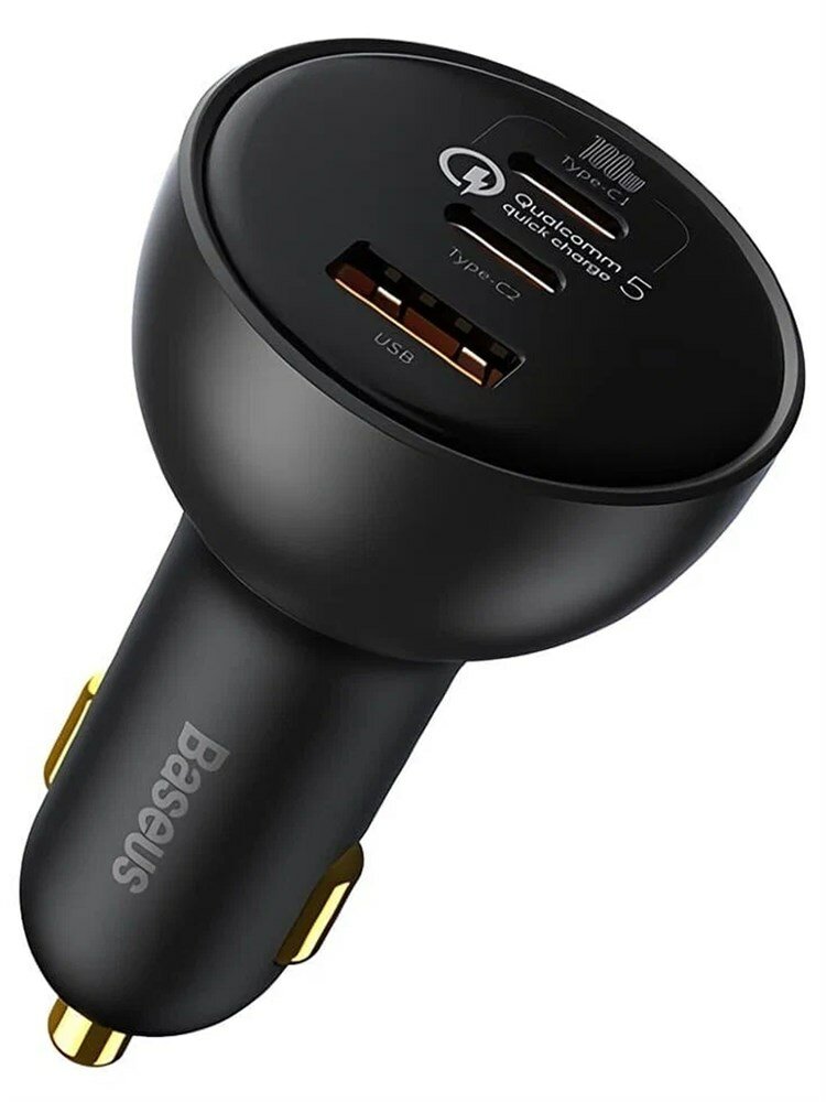 Baseus Автомобильное зарядное устройство Baseus Qualcomm Charger Car Charger C+C+U 160W TZCCZM-0G CCZX-160CX черный