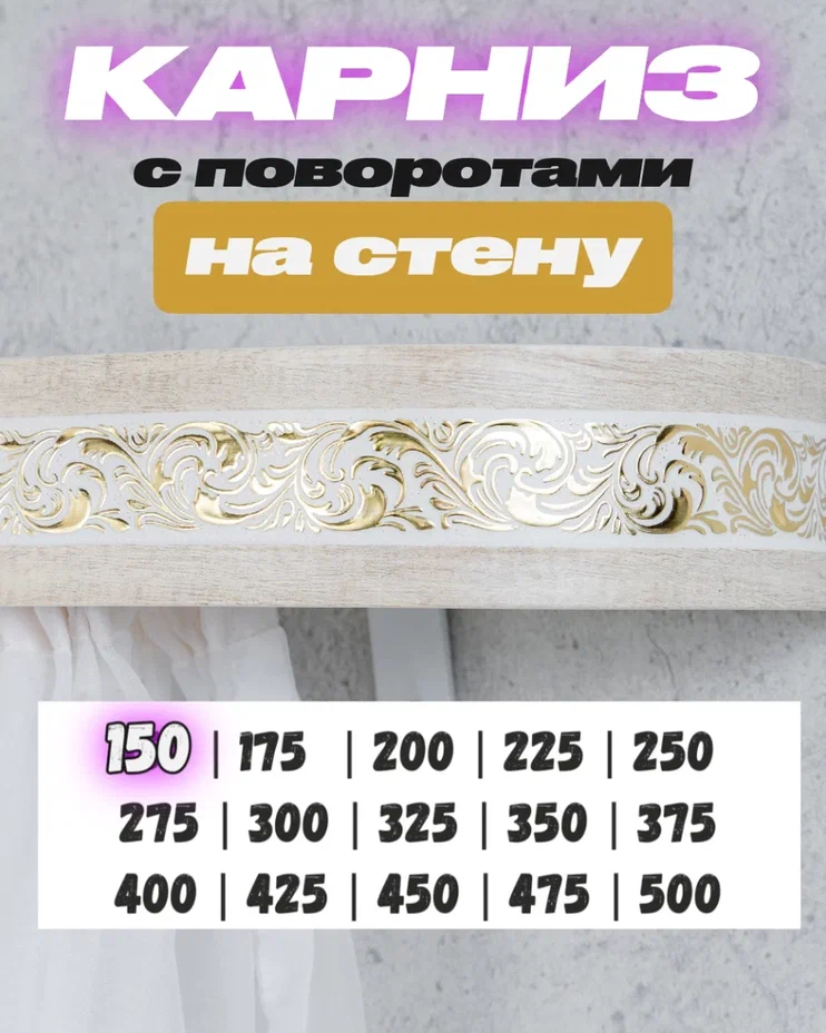 Карниз настенный для штор 150 см настенный двух рядный бежевый твоя зона комфорта
