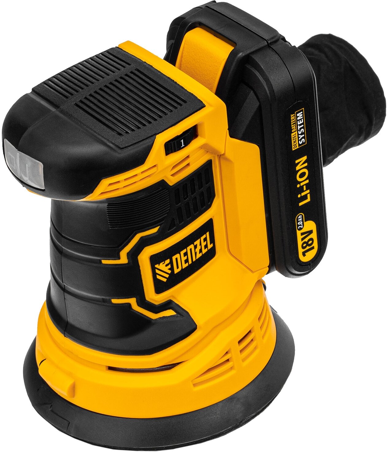 Машина шлифовальная эксцентриковая аккумуляторная COS-125, 18В Li-Ion// Denzel