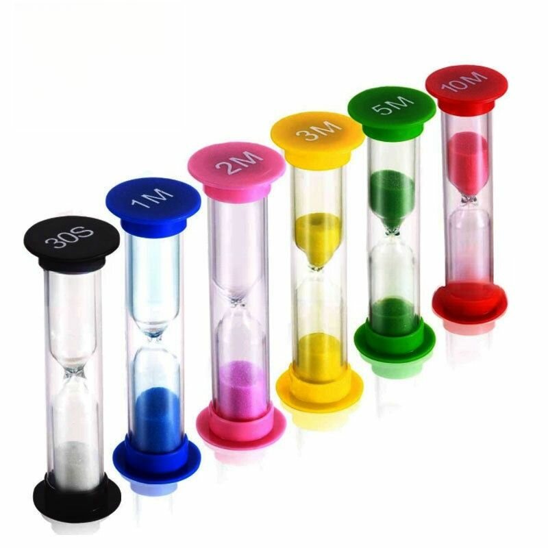 Песочные часы на 30 сек, 1 мин, 2 мин, 3 мин, 5 мин, 10 мин, 6 шт