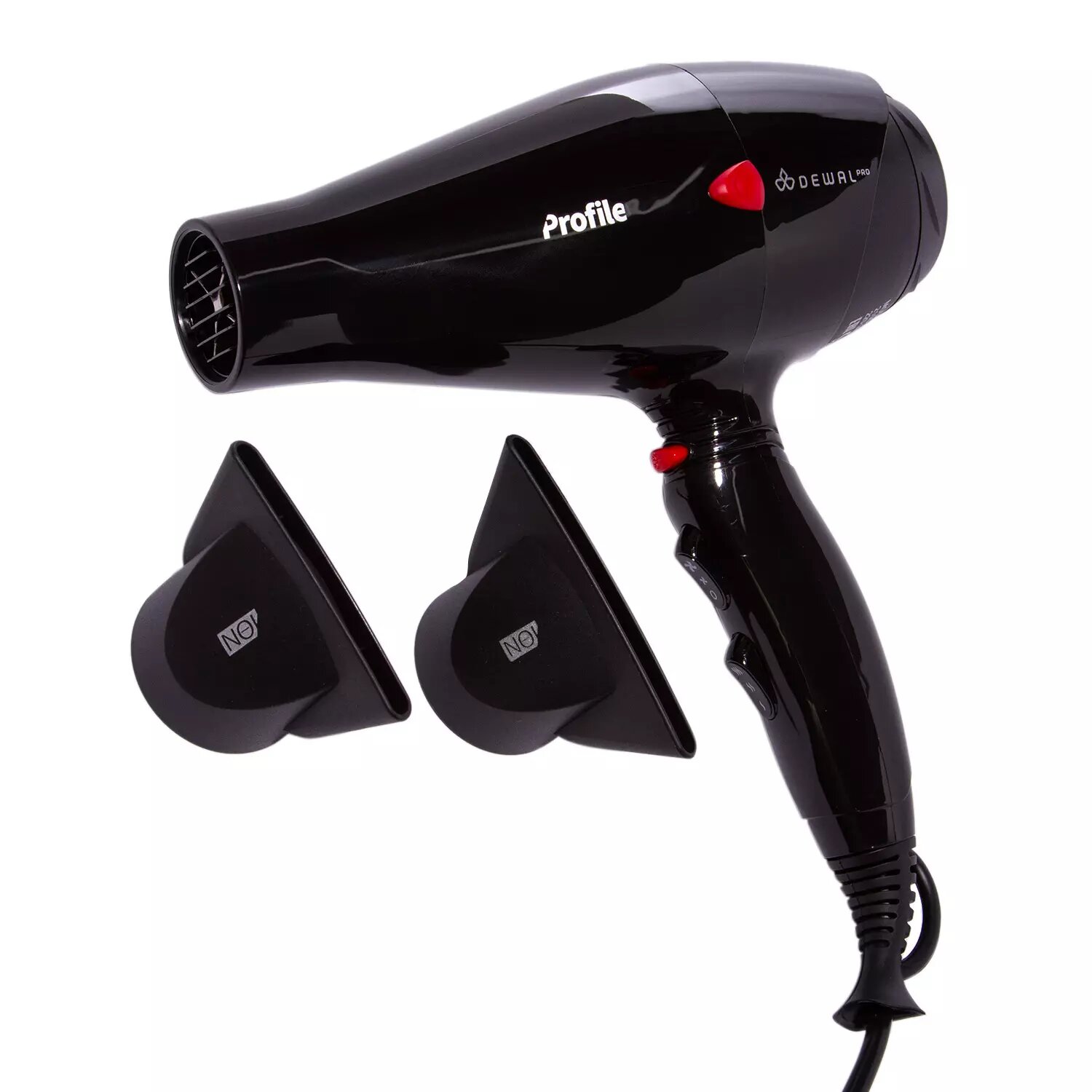 Фен DEWAL Profile 2200 черный, 2200 Вт, ионизация, 2 насадки