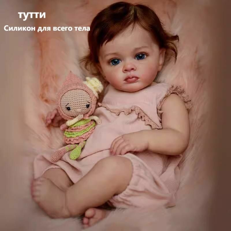 Силиконовая Кукла Реборн девочка 55см можно купаться в воде